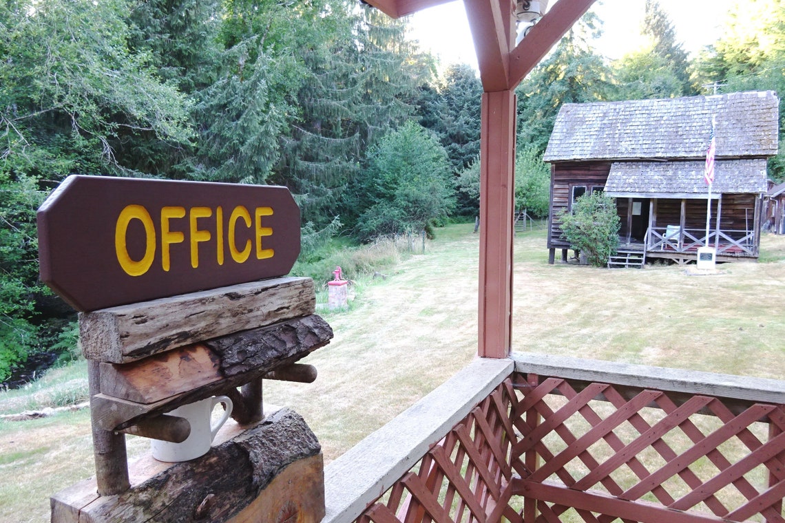 OFFICE, Park Ranger HQ RV Park or Campground Sign Park Style Cabin ...