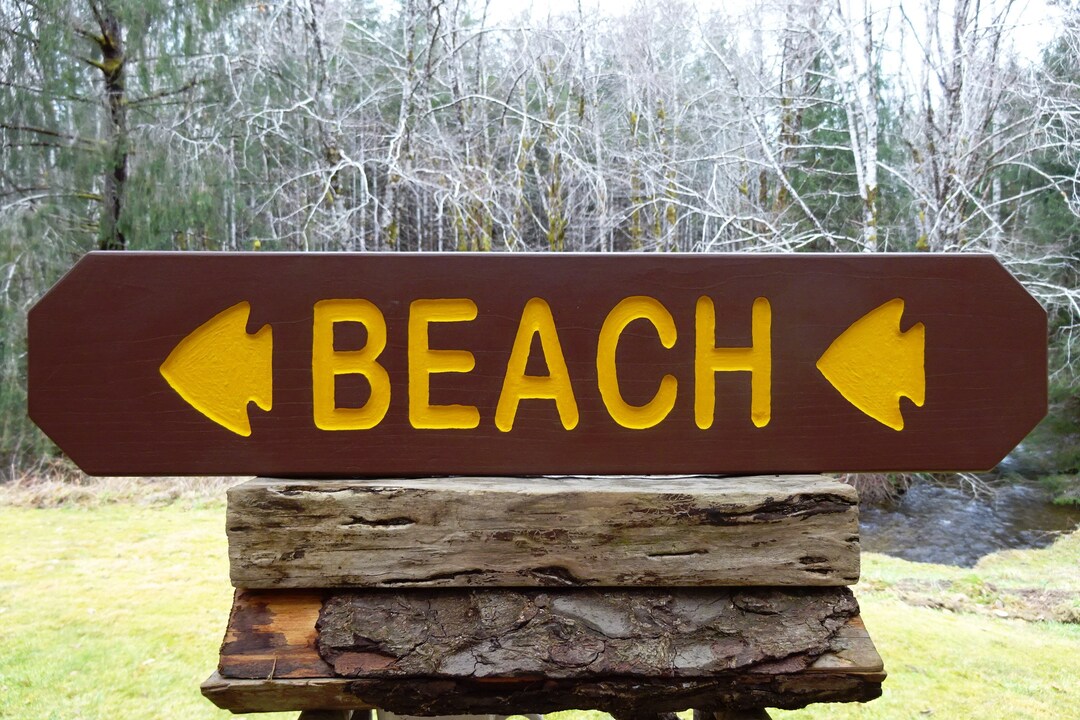Park Style BEACH Sign, Path Trail Street Home Cabin Lodge Campground ...