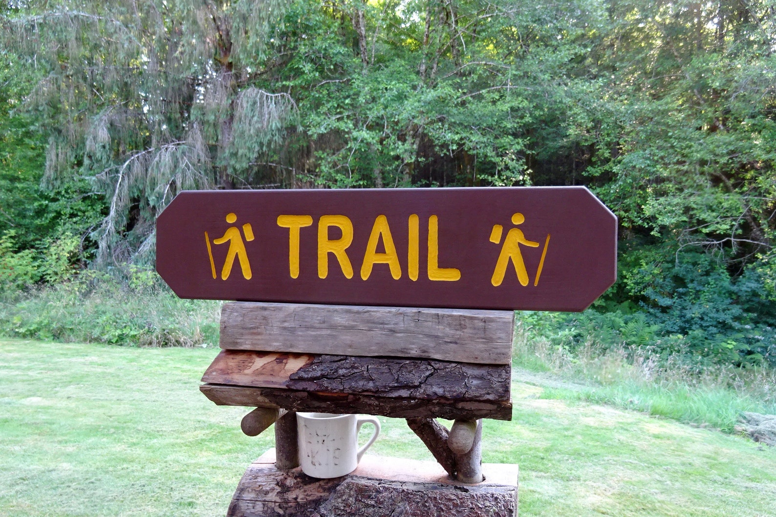TRAIL WITH 2 HIKERS Sign Park & Forest Service Path Trail - Etsy