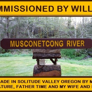 SCENIC RIVER NAME Sign, National Park Style Trail Road Cabin Refuge ...