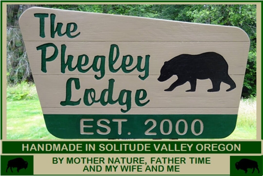 FAMILY NAME LODGE Sign With Est Date Forest Service Park Welcome Road ...