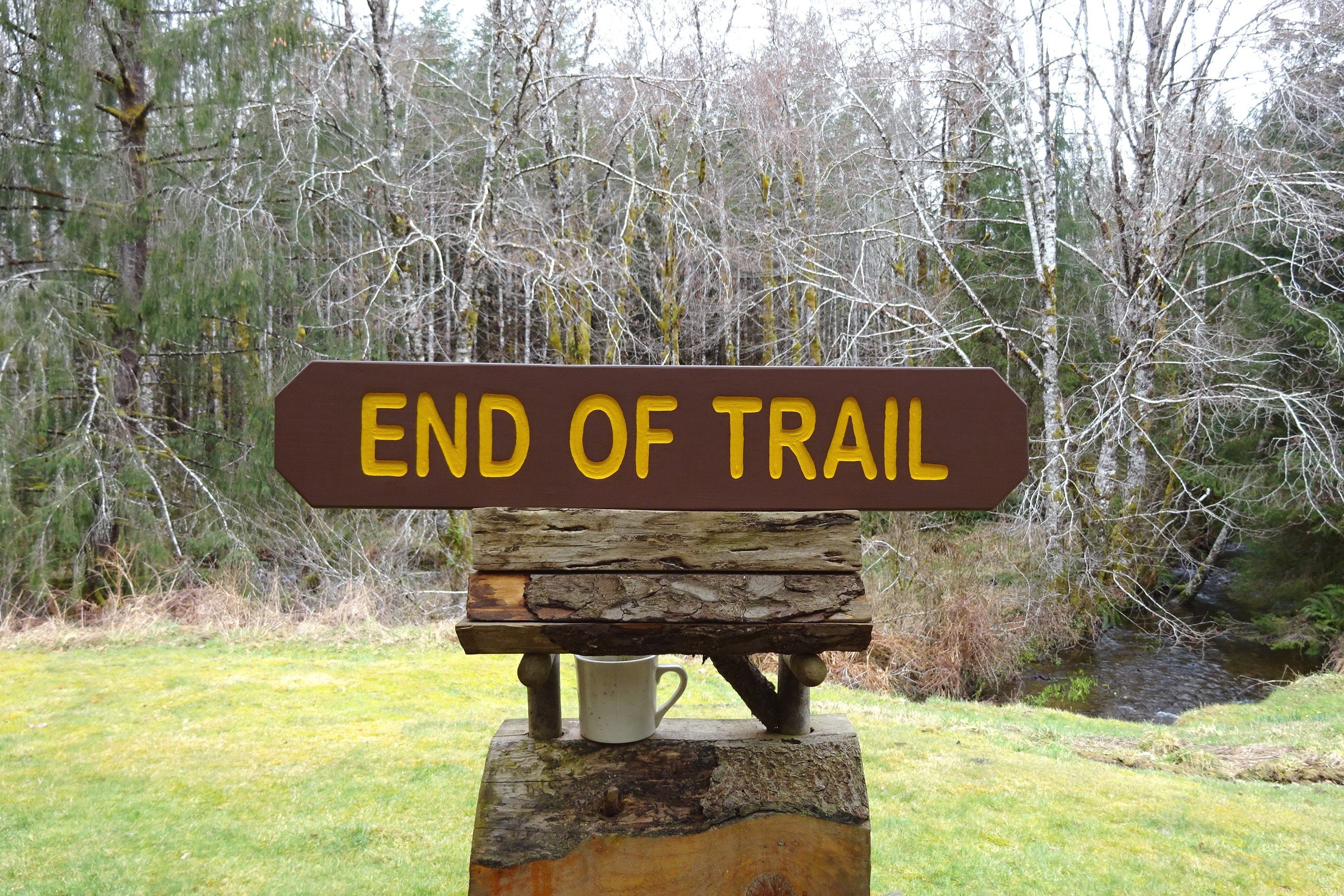 Park Style End of Trail Sign In/outdoor Hiking Path Cabin Lodge ...