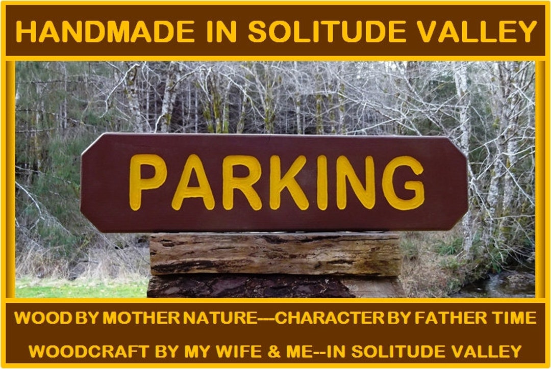 PARKING Camp Lot or Area Park Style Sign, Road Street Home Cabin Lodge ...