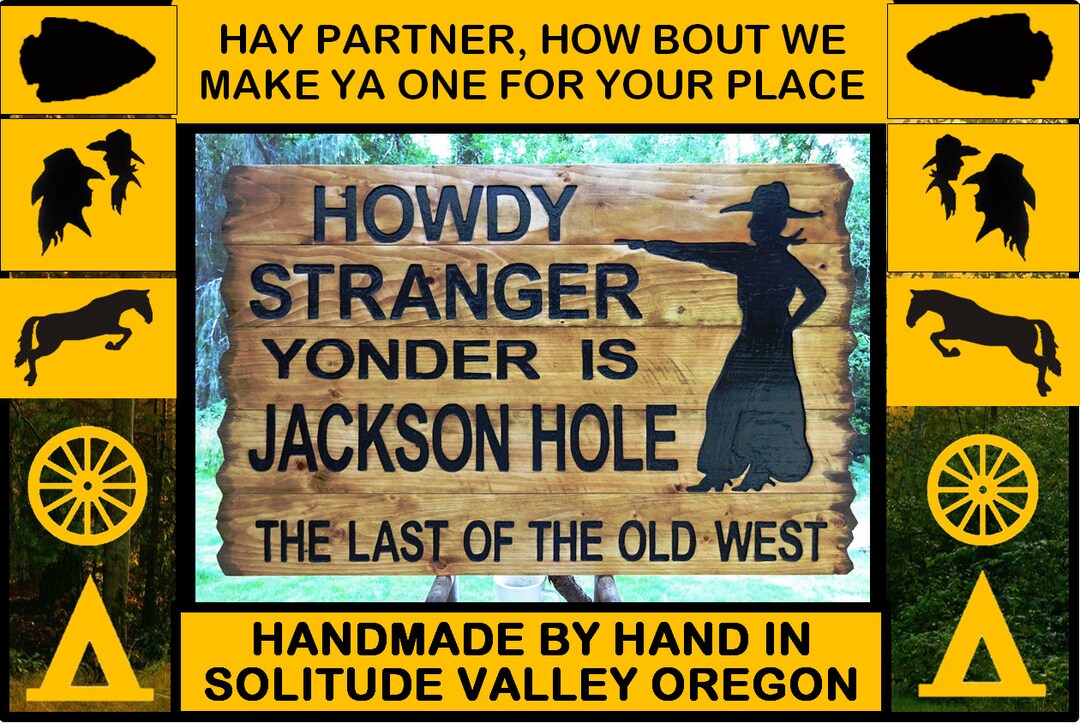 JACKSON HOLE Sign Iconic Wyoming State Scenic Attraction. Road Street ...