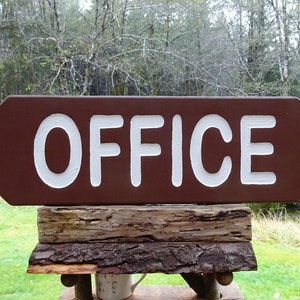 OFFICE Sign, Park & Forest Service Style Lodge Business Office Door ...