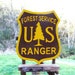RANGER Shield, FOREST SERVICE Park Sign for Cabin Lodge Camp Sign. Hand ...