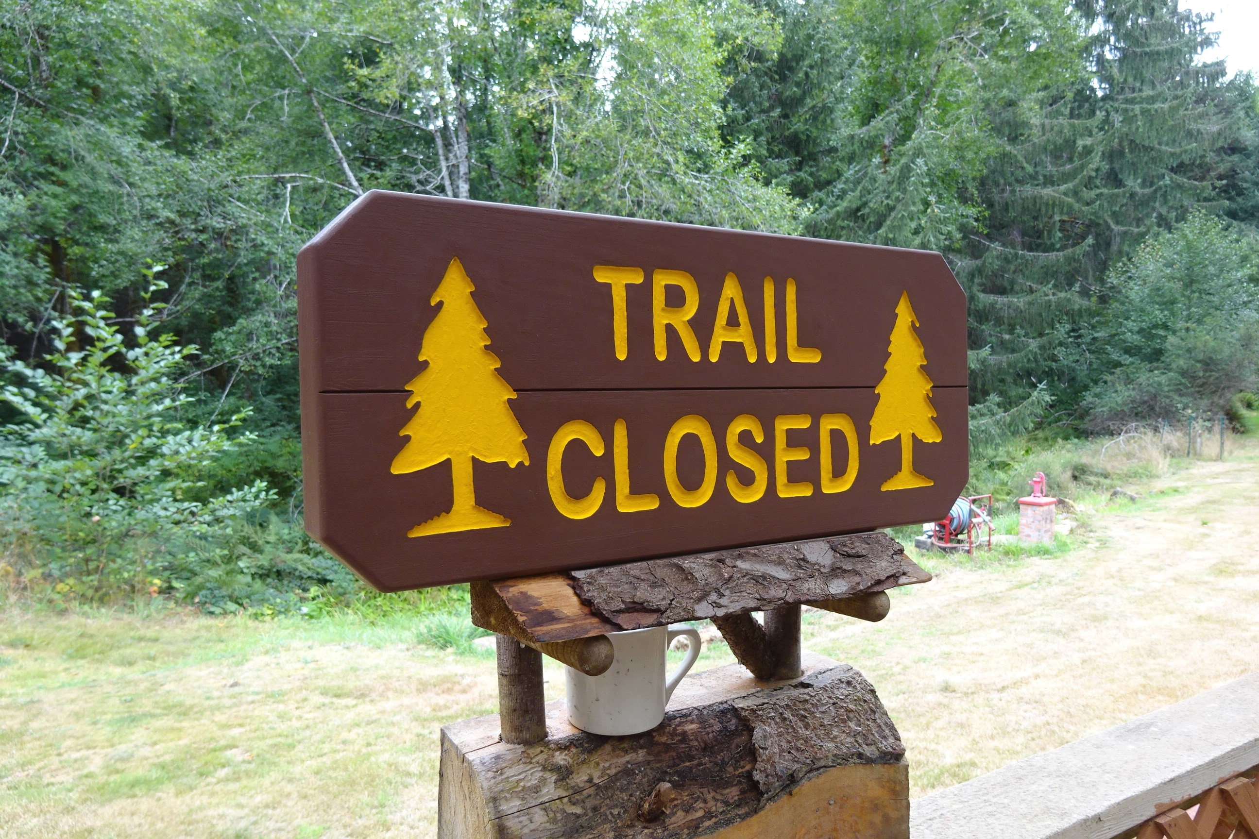 TRAIL CLOSED National Park Style Path Trail Drive Street Road Cabin ...