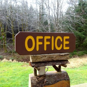 OFFICE Sign, Park & Forest Service Style Lodge Business Office Door ...