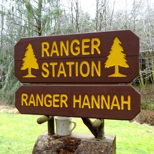 RANGER STATION Sign With Name, Customizable Park Road Street Cabin ...