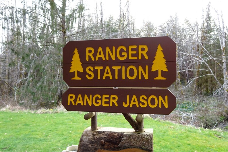 RANGER STATION Sign With Name Add-on Park Style Trail Road | Etsy