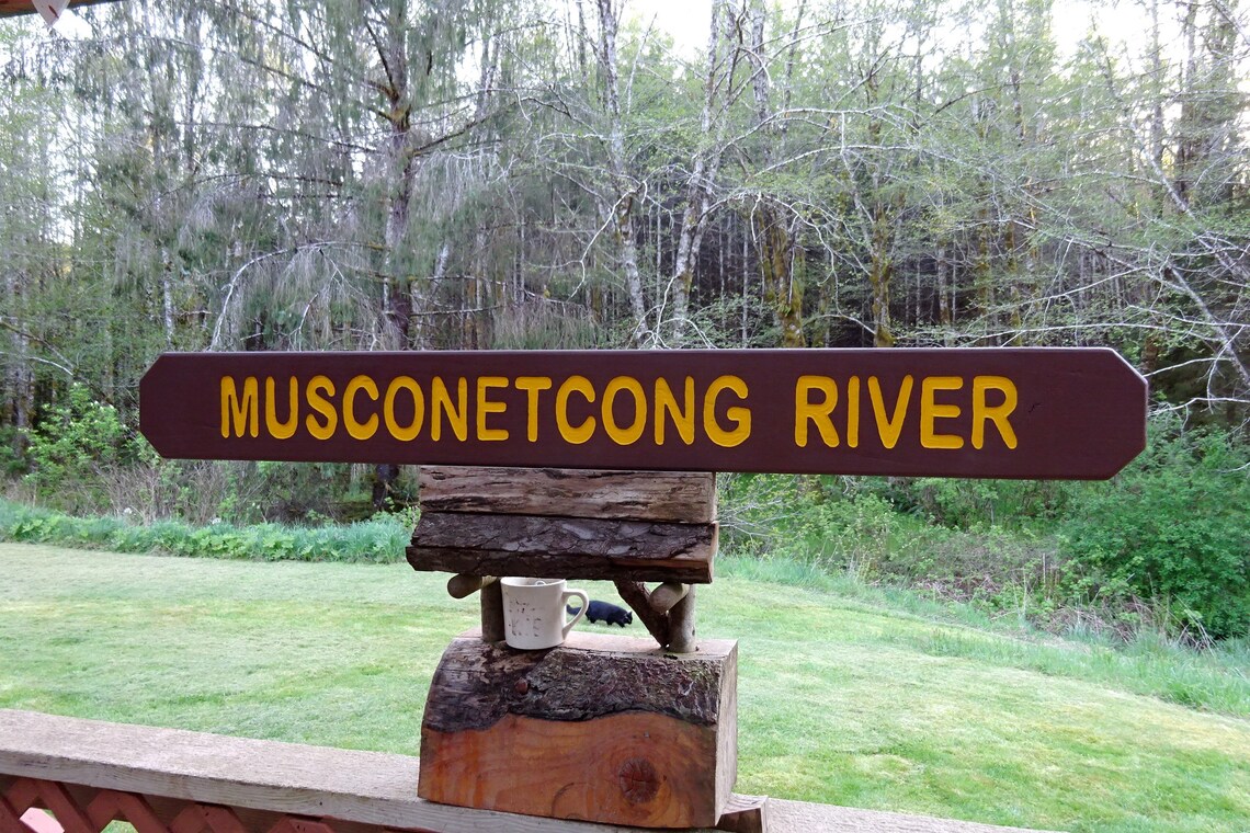 SCENIC RIVER NAME Sign, National Park Style Trail Road Cabin Refuge ...