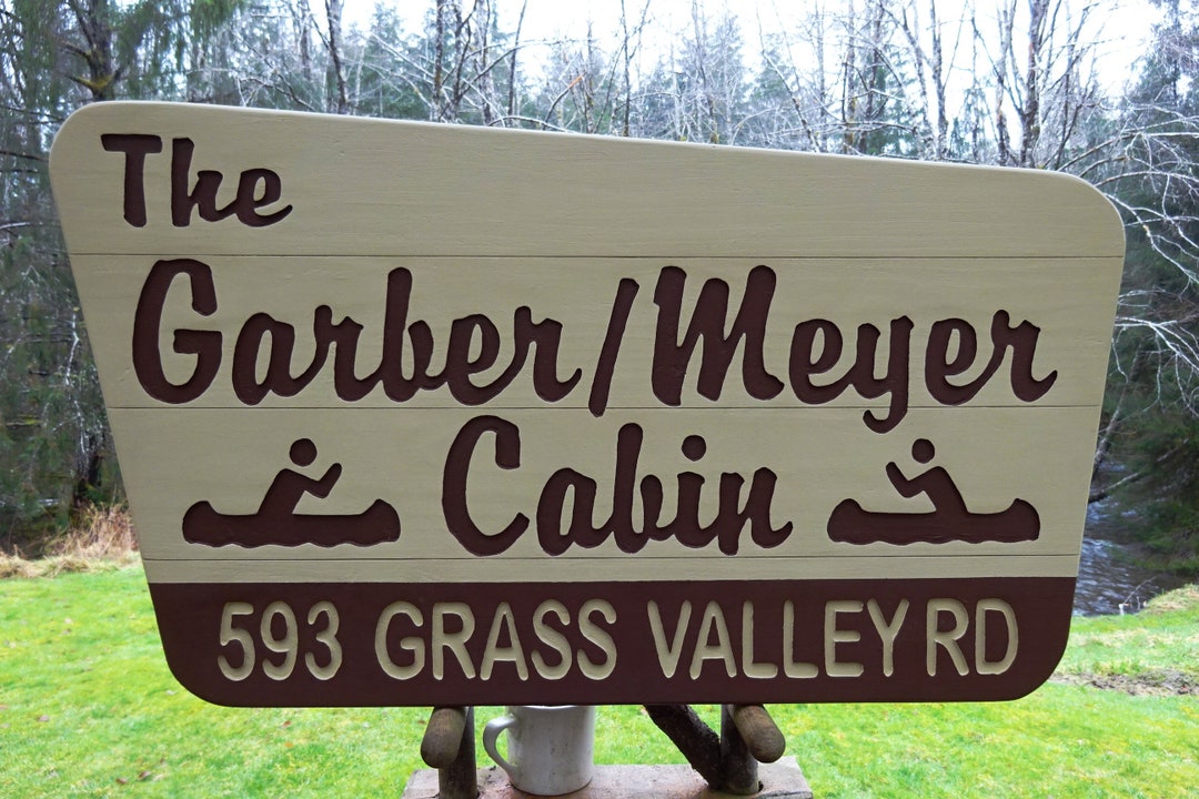 FAMILY NAME Forest Service Customizable Cabin Sign With Address Road ...