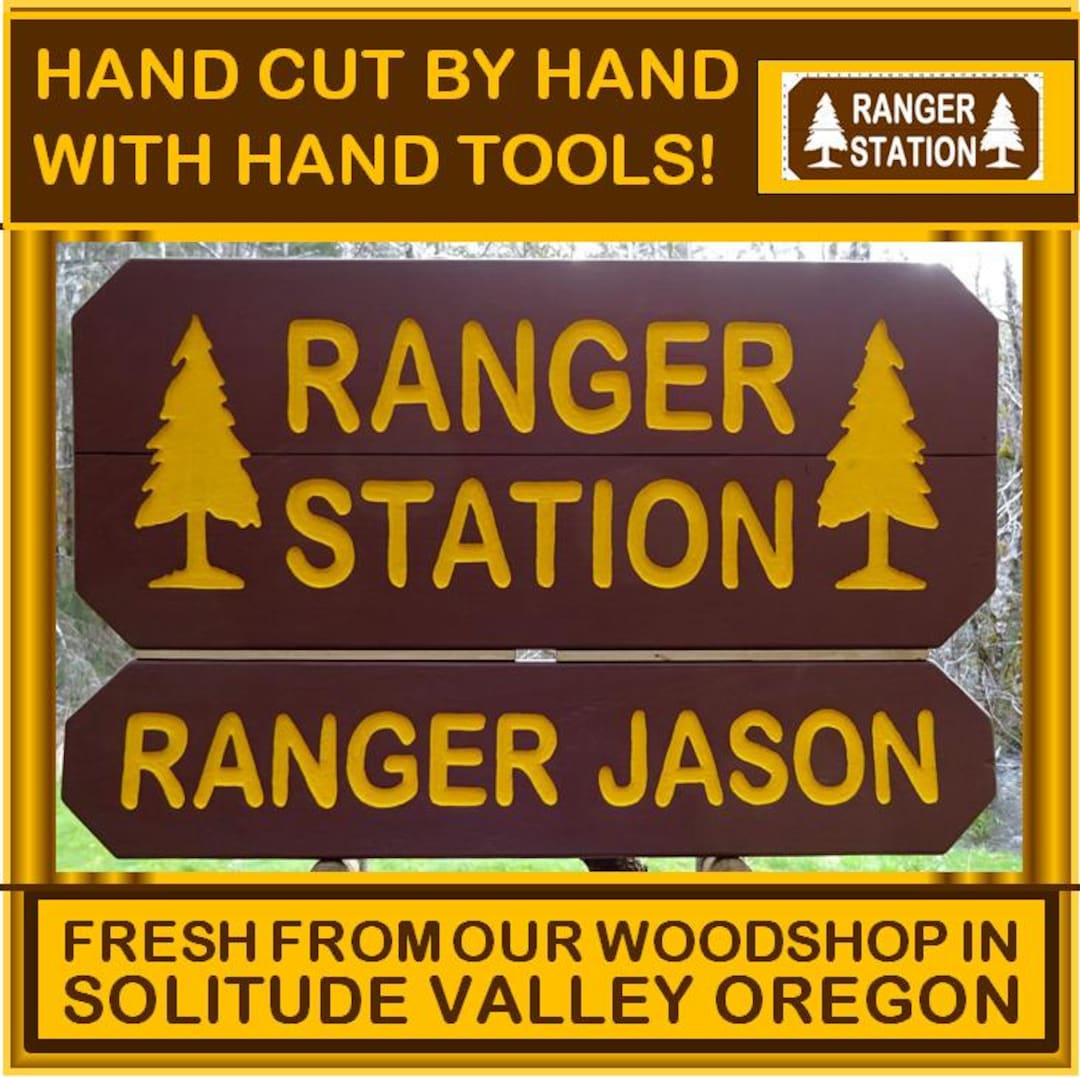 Customizable Sign, Park Style RANGER STATION With Name. Street Cabin ...