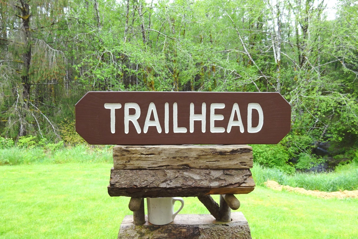 TRAILHEAD Sign National & State Park Trail Road Home Cabin Lodge ...