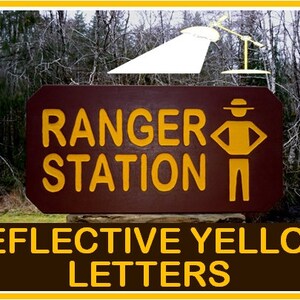 Park Style RANGER STATION Sign With Ranger Symbol, Trail Cabin Lodge ...