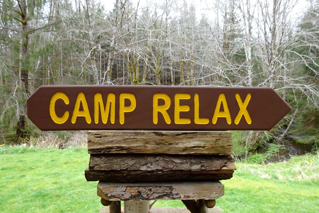 Camp Relax Arrow Sign, Park Style Outdoor Hiking Trail Road Cabin Lodge ...