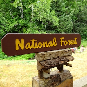 FOREST SERVICE PARK Sign, Park Style Hiking Trail Road Street Cabin ...