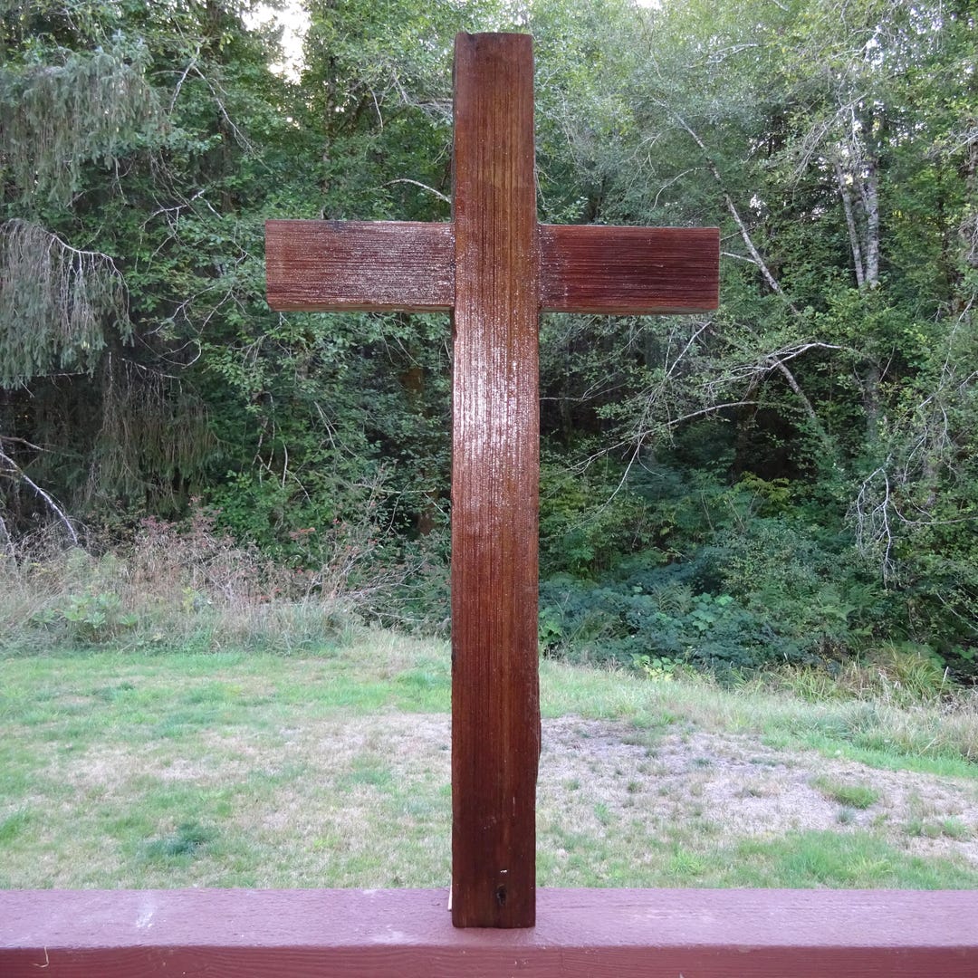Handmade Rustic Western Red Cedar Cross, Primitive Folk Art Decor In ...