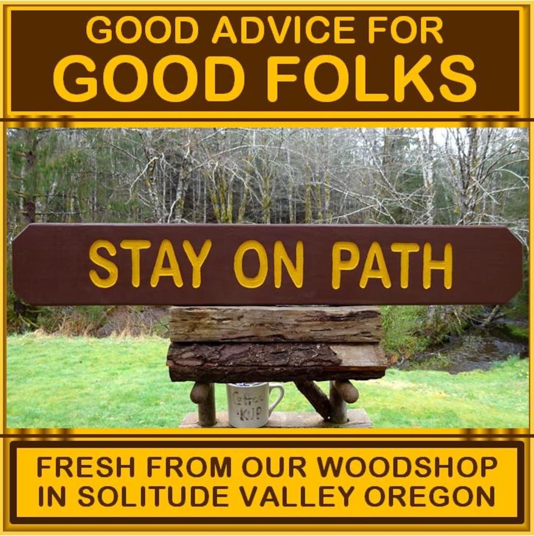 Hand-carved National Park Style “stay on Path” Wood Sign With ...