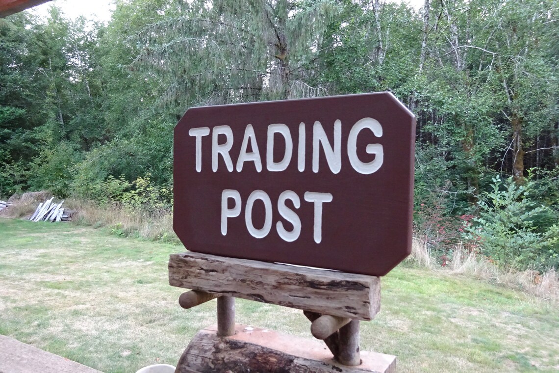 TRADING POST Park Style Campground Sign Trail Road Cabin - Etsy