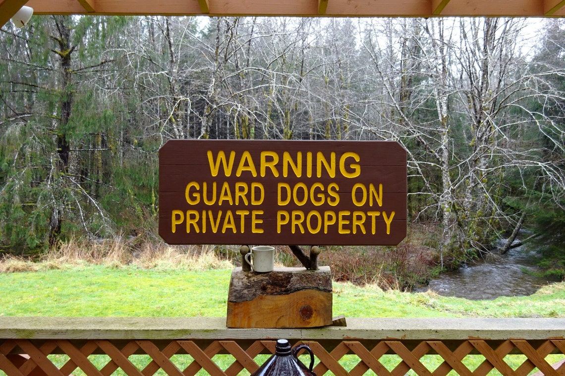 GUARD DOG and Private Property WARNING Sign Park Style Path - Etsy