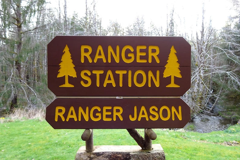 RANGER STATION Sign With Name Add-on Park Style Trail Road | Etsy