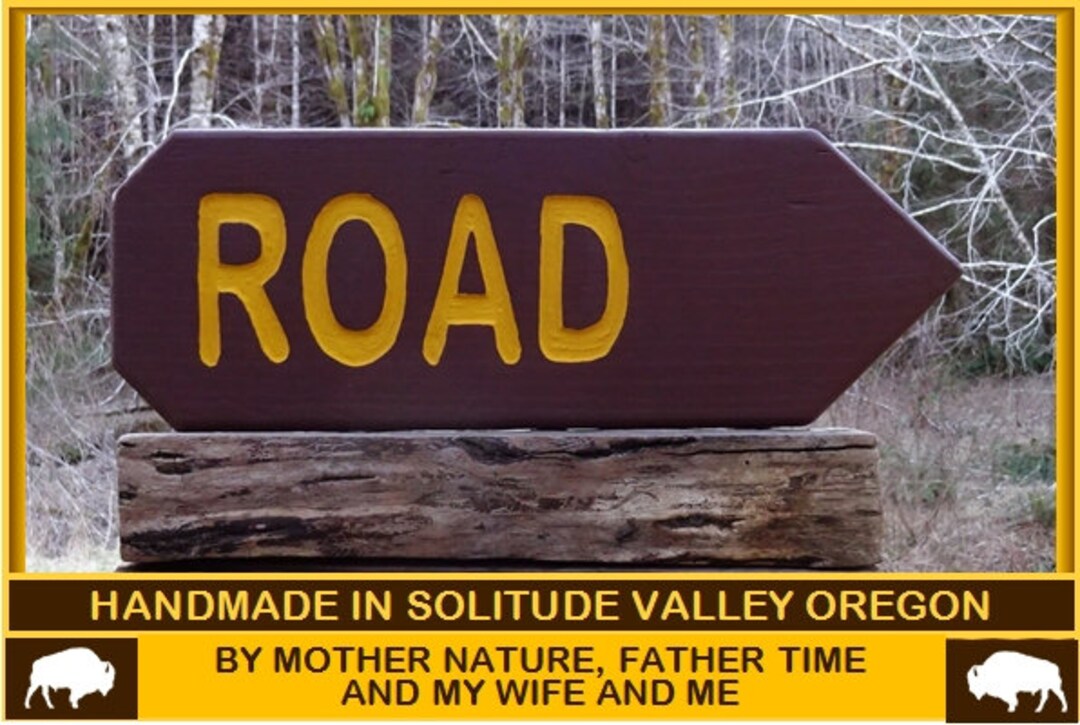 ROAD DIRECTION Sign Right Arrow, Park Service Style Path Trail Road ...