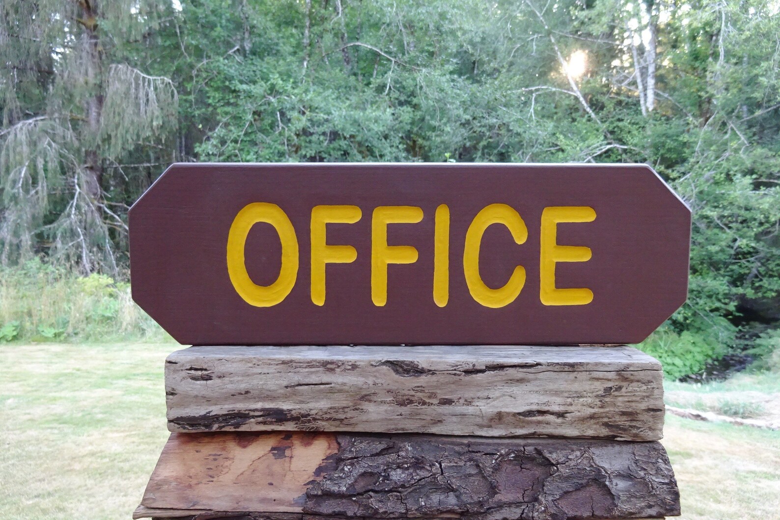 OFFICE, Park Ranger HQ RV Park or Campground Sign Park Style Cabin ...