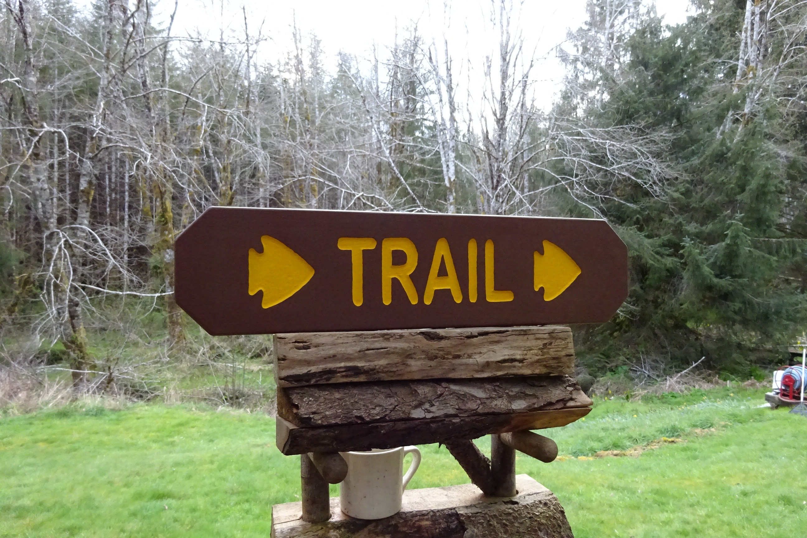 National Park Style DOUBLE ARROW TRAIL Direction Sign, Path Trail Cabin ...