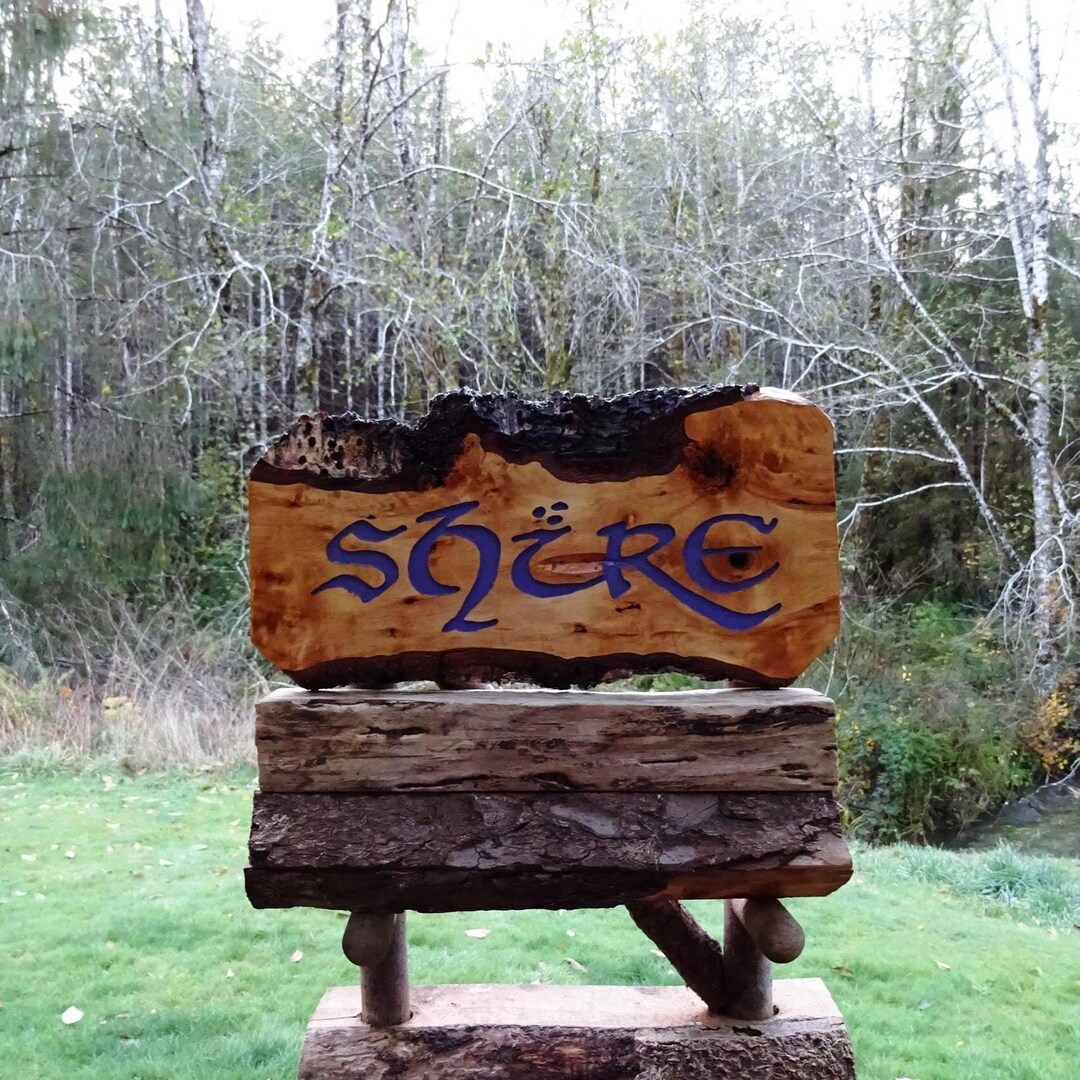 Hand Carved Shire Sign - JRRT Tolkien Fantasy Lord of the Rings Sr692 ...