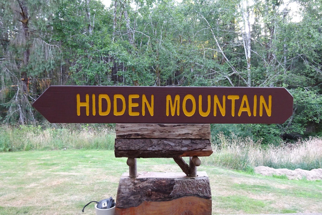 HIDDEN MOUNTAIN Sign National Park Arrow Style Scenic Location Trail ...