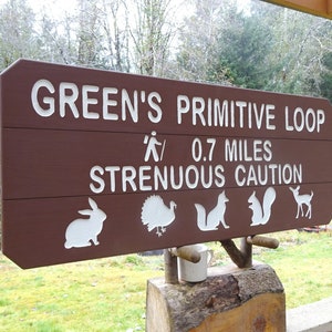 PRIMITIVE LOOP TRAIL Sign, Park Style Trail Yard Home Cabin Campground ...