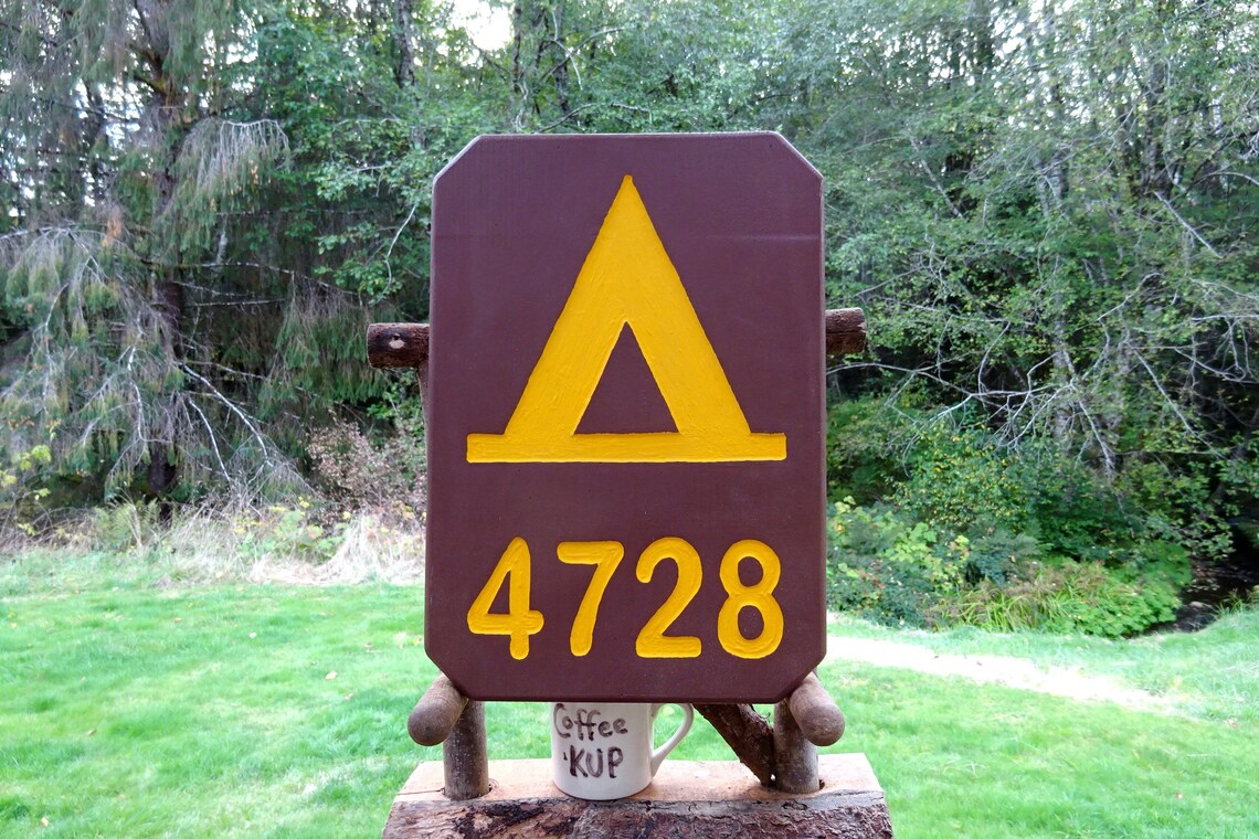 CAMP ADDRESS Teepee or Tent Symbol Sign. Park Style Path Trail | Etsy