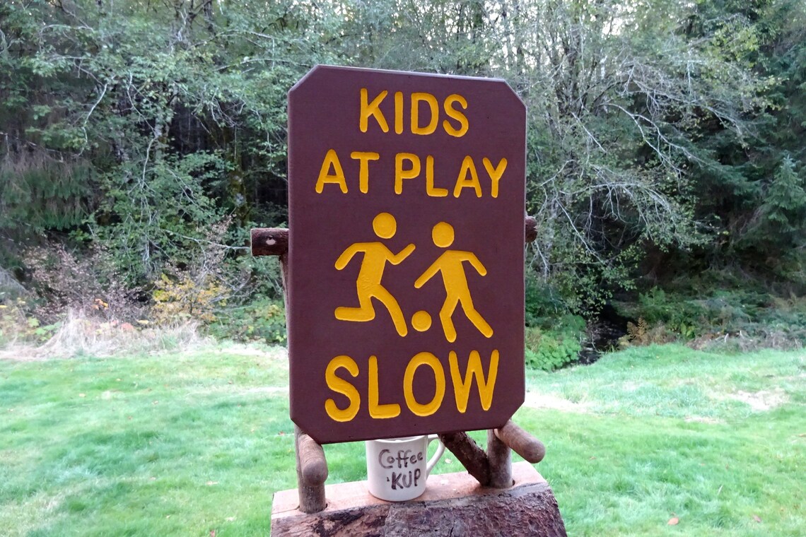 KIDS AT PLAY Park Slow Speed Limit Street or Road Sign. Cabin | Etsy