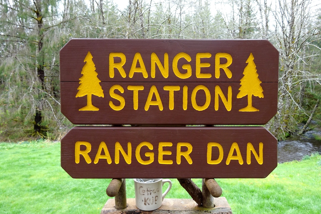 RANGER STATION Sign With Name, Customizable Park Road Street Cabin ...