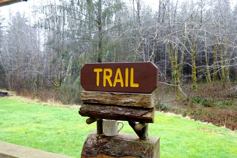 National Park Style TRAIL Marker Sign Path Trail Road Home - Etsy