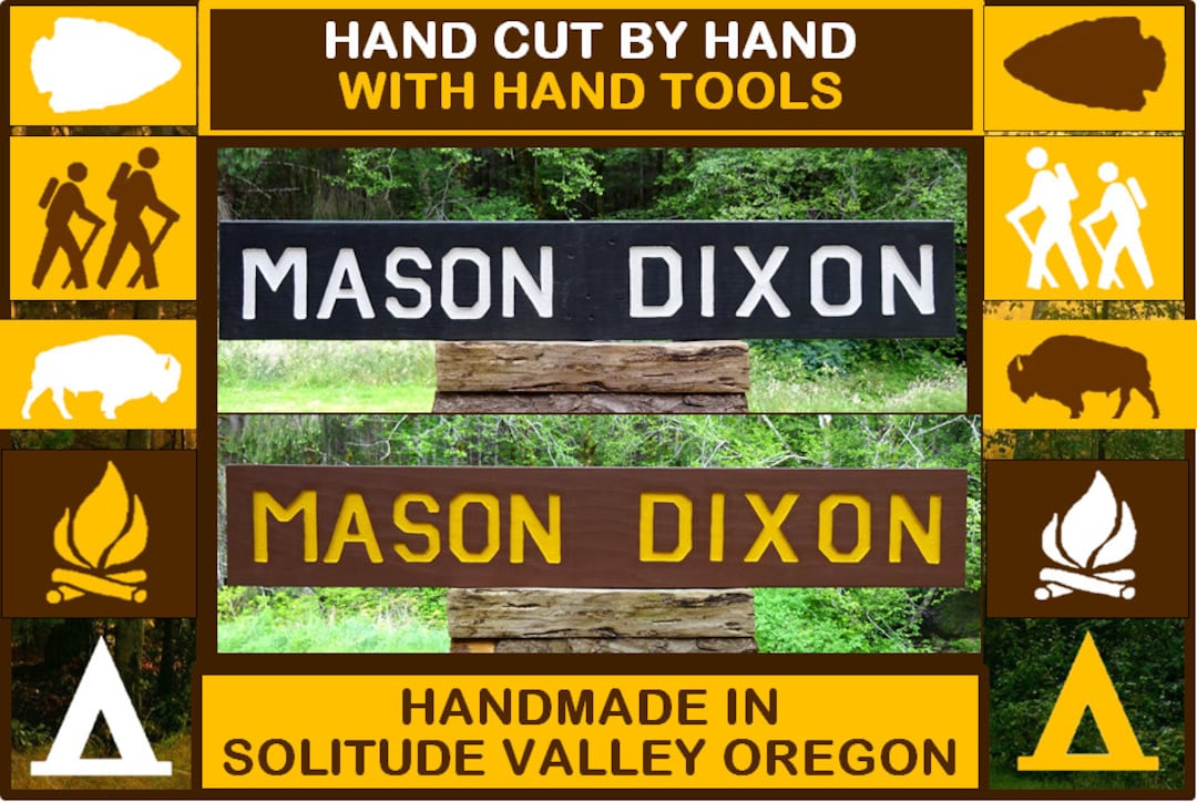 Appalachian Trail Style MASON DIXON Sign. Hiking Trail Road Street ...