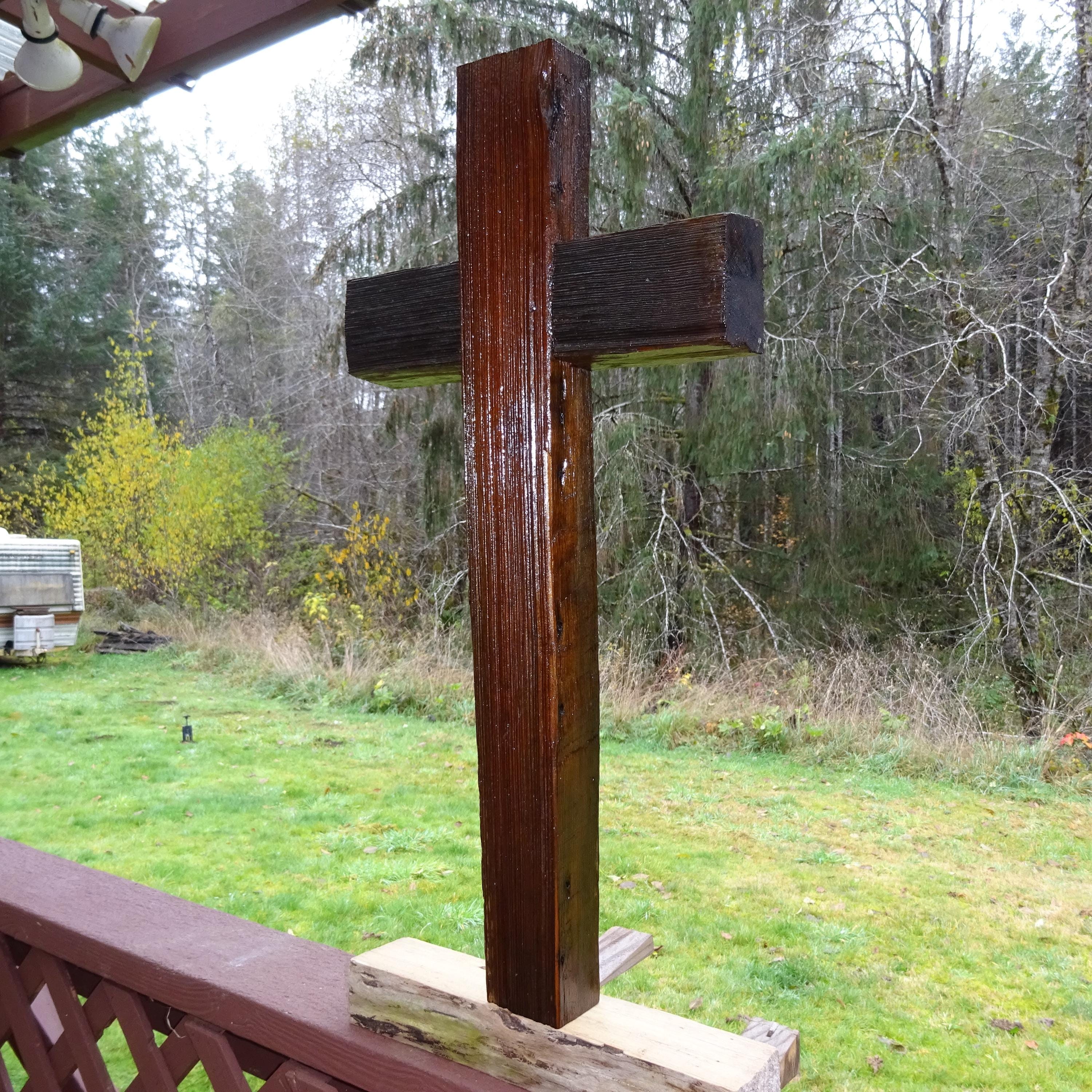 Handmade Folk Art, OLD RUGGED CROSS on Primitive 400+ Year-old Red ...
