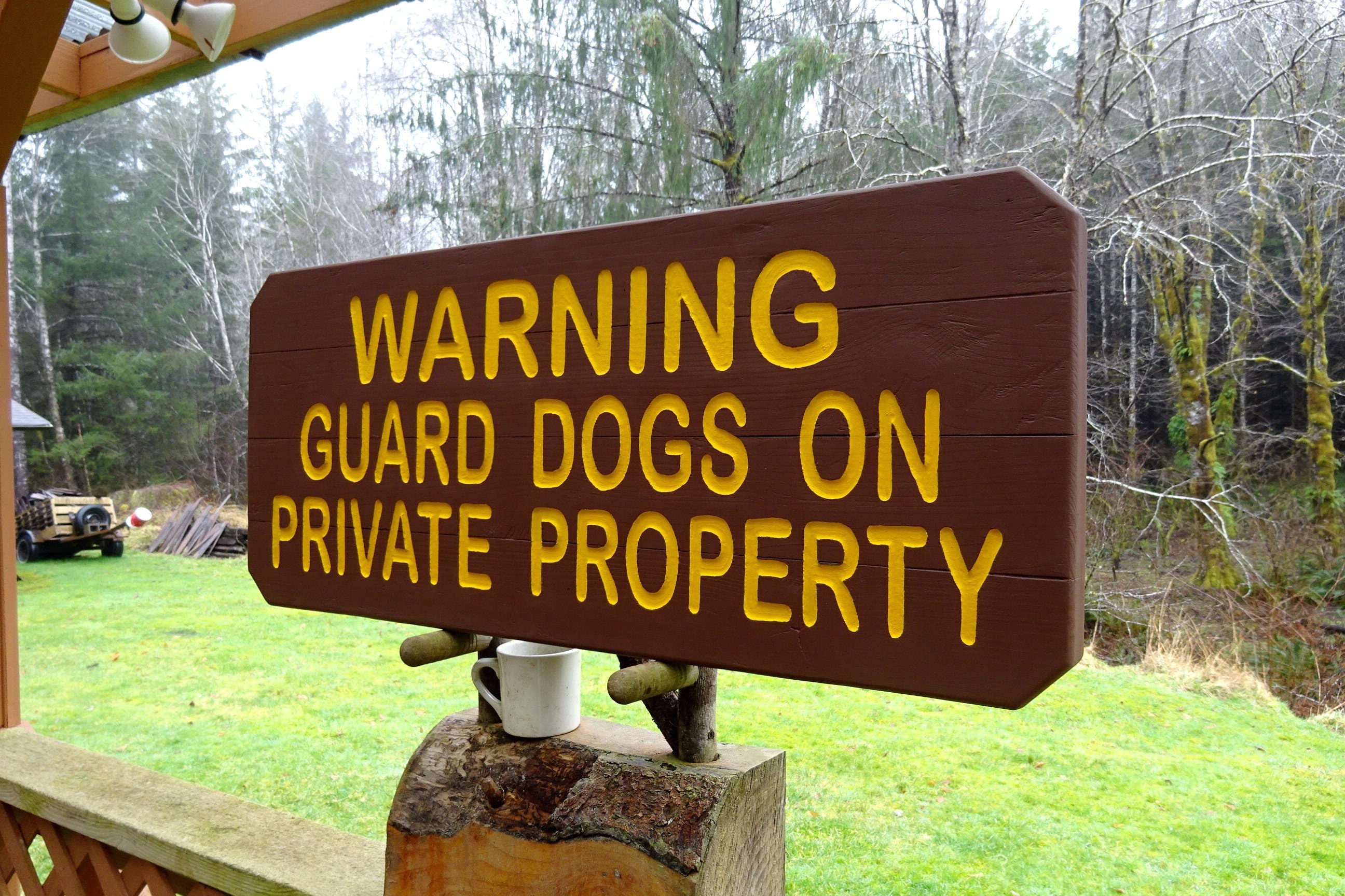 GUARD DOG and Private Property WARNING Sign Park Style Path - Etsy