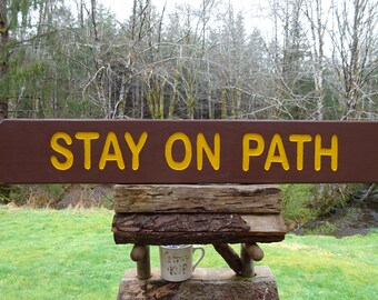 Stay on Trail Sign - Etsy