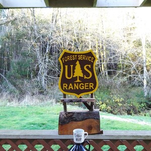 RANGER Shield, FOREST SERVICE Park Sign for Cabin Lodge Camp Sign. Hand ...