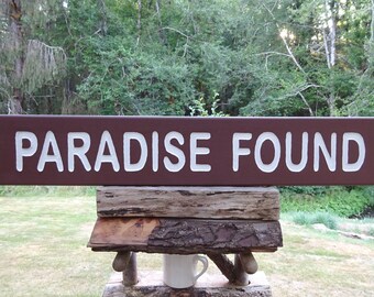 Paradise Found Sign - Etsy