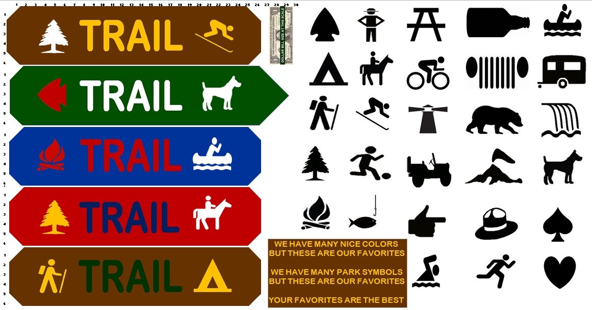 Hiking Trail Signs And Symbols