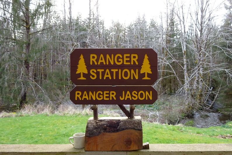 RANGER STATION Sign With Name Add-on Park Style Trail Road | Etsy
