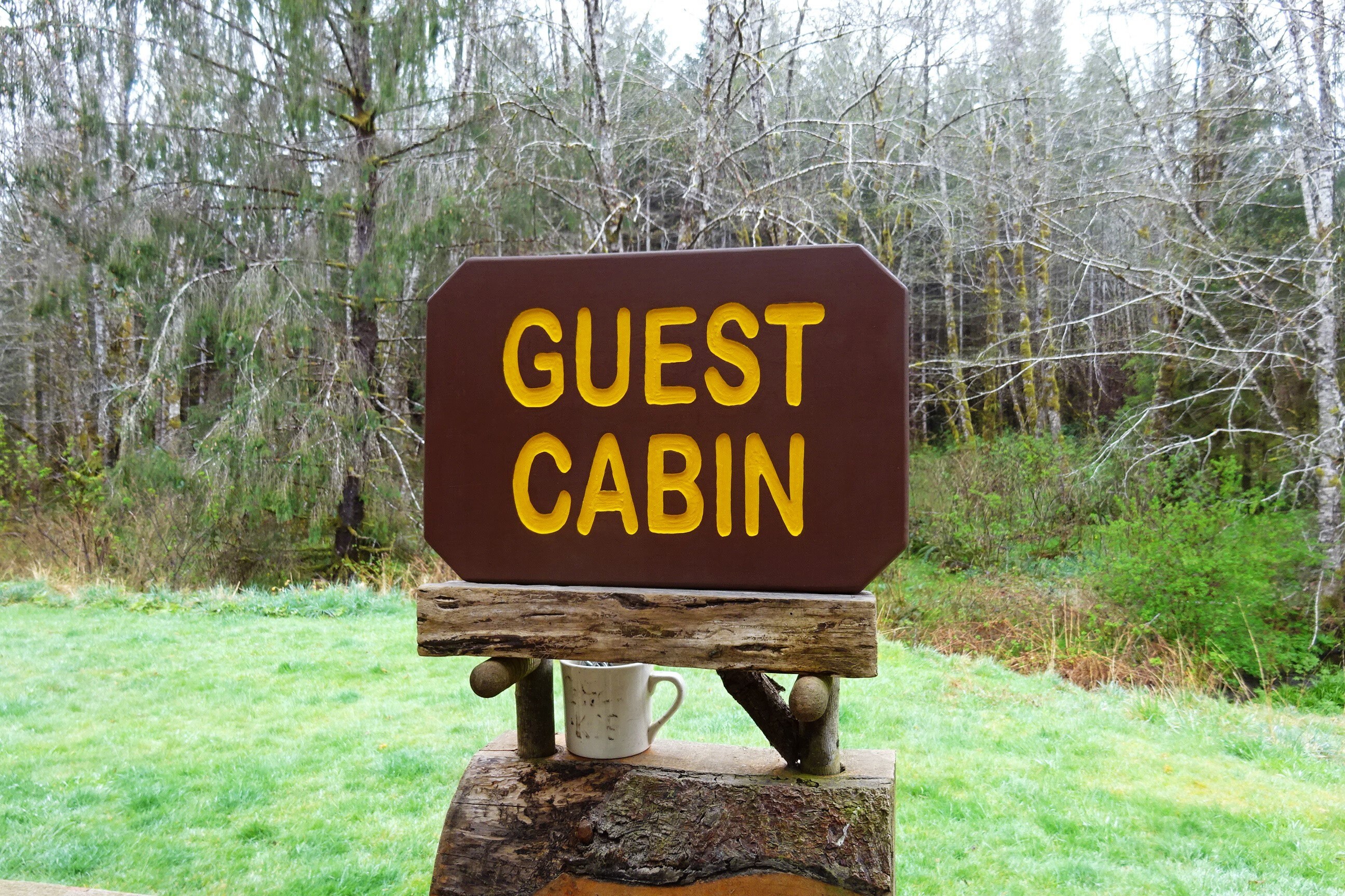 GUEST CABIN National Park Style Sign, Cabin Retreat Lodging RV ...