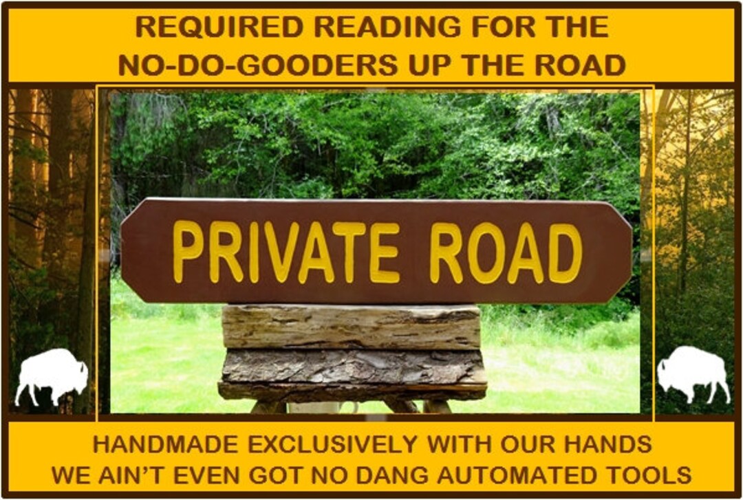 Private Road Sign, Park Service Style Trail Cabin Lodge Camp Sign. Hand ...