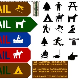 KIDS PLAYING Campground Sign With Kid’s Symbol, Park Road Street Cabin ...