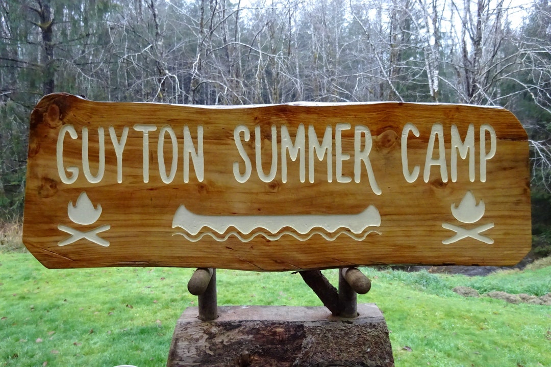 SUMMER CAMP With Family Name Sign, Back Yard Fence Cottage Cabin Lodge ...