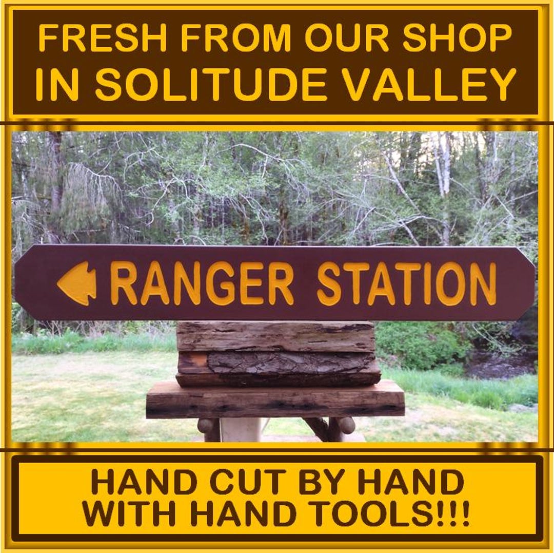 Park Style Personalizable RANGER STATION Arrowhead Sign. Hiking Trail ...