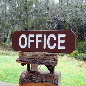 OFFICE Sign, Park & Forest Service Style Lodge Business Office Door ...